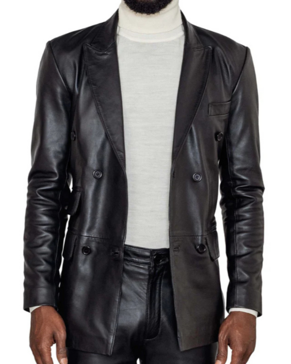 Big Man Double-Breasted Leather Suit | 3XL-7XL | Premium Sheepskin ...