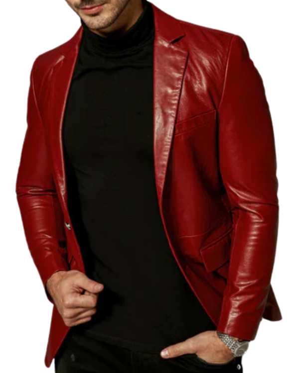 Maroon Leather Blazer | Luxury Style for the Modern Man | ChersDelight ...